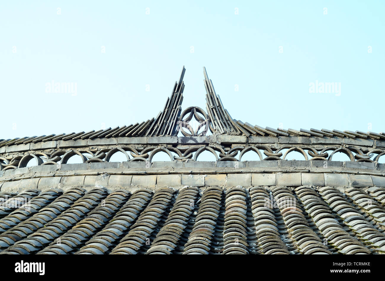 Traditional building roof tiles close-up Stock Photo - Alamy