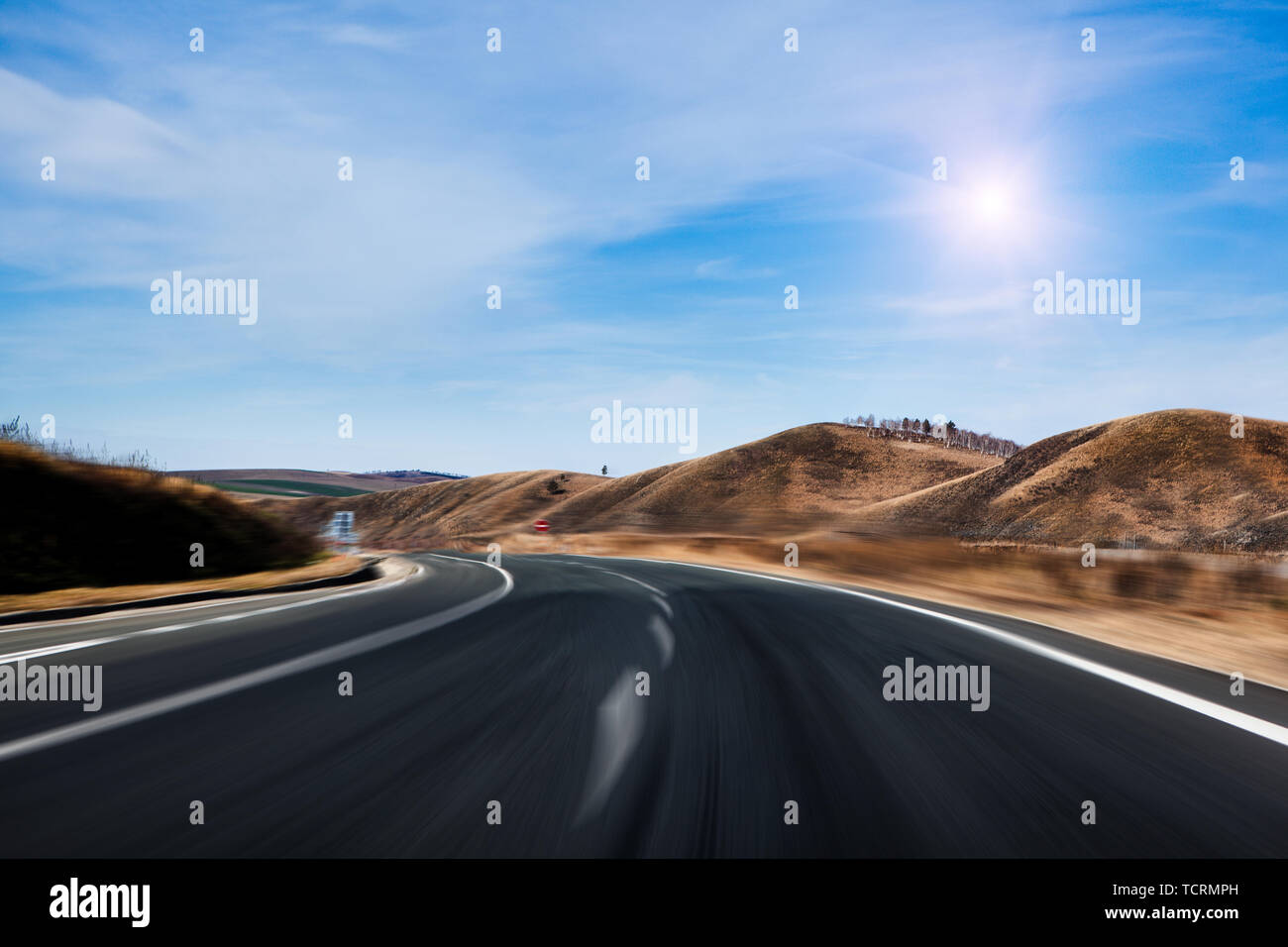Road landscape no one to travel expressway guide sky asphalt hi-res ...