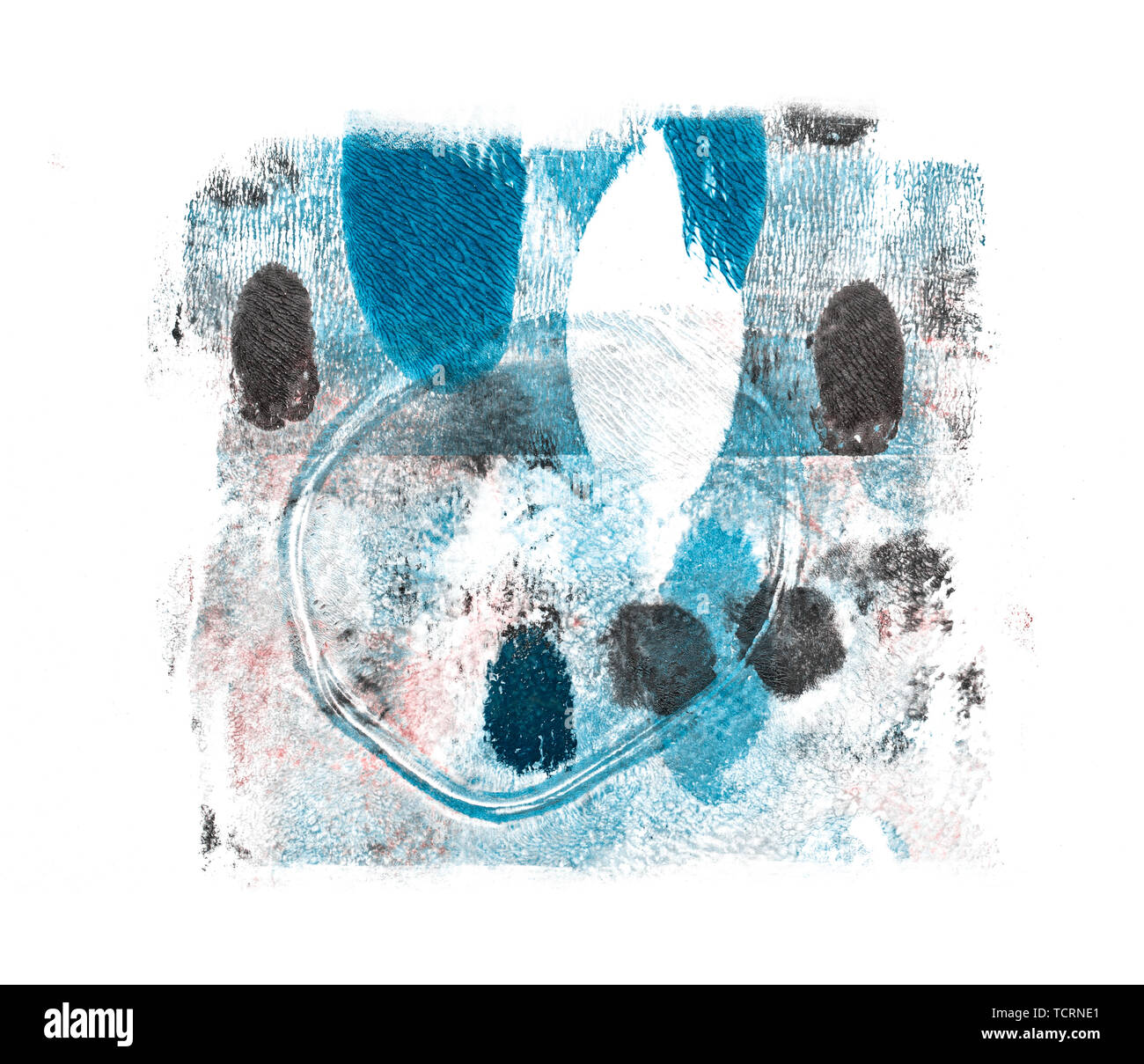 Handmade abstract acrylic design isolated on white watercolour paper ...