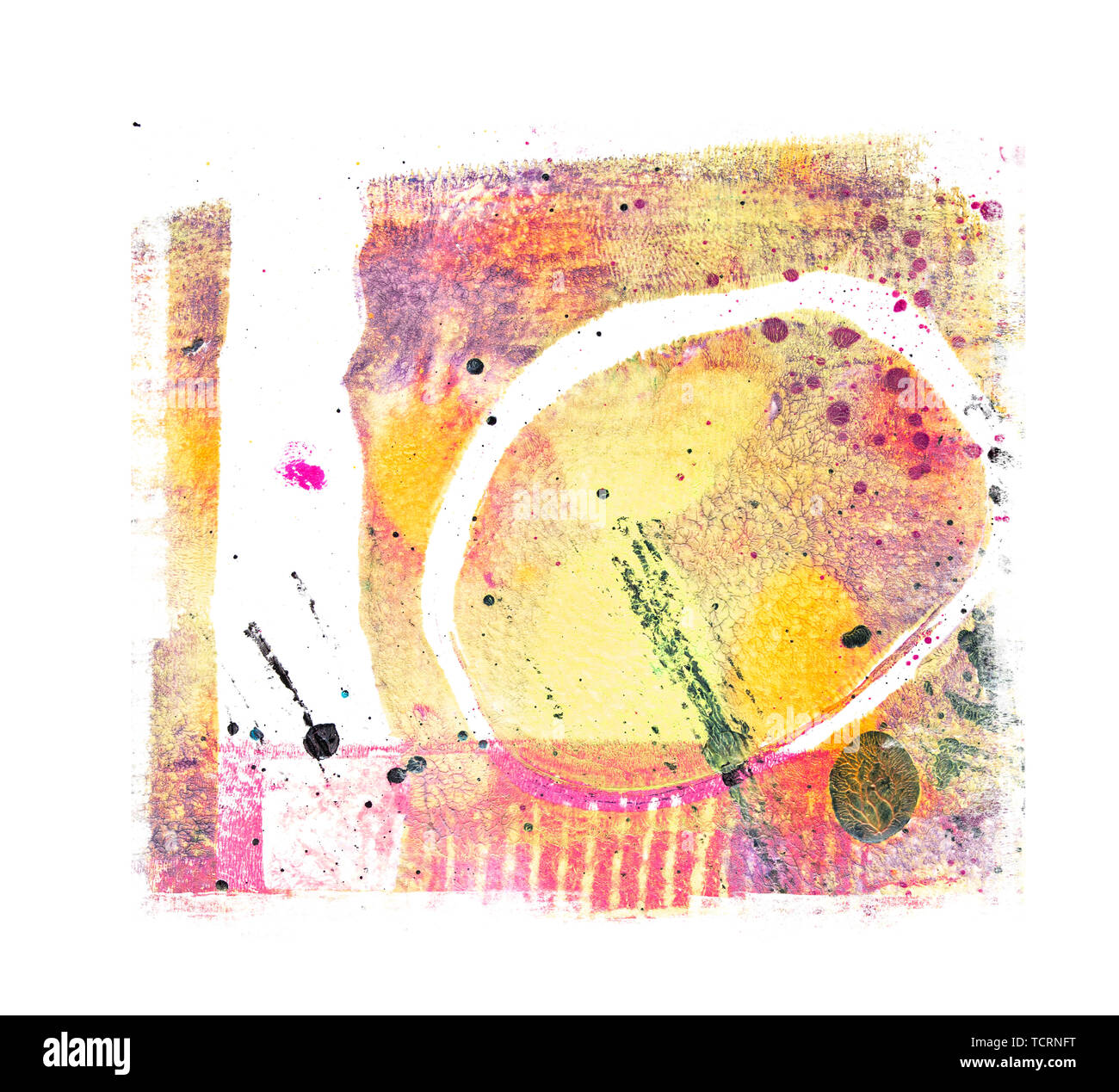 Mixed media design isolated on white watercolour paper background made ...