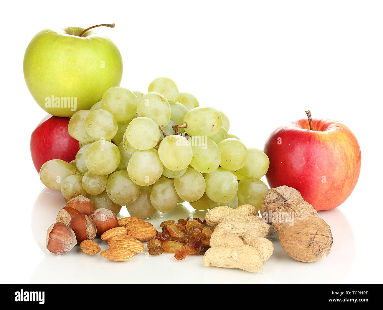 Green grape with nuts isolated on white Stock Photo - Alamy
