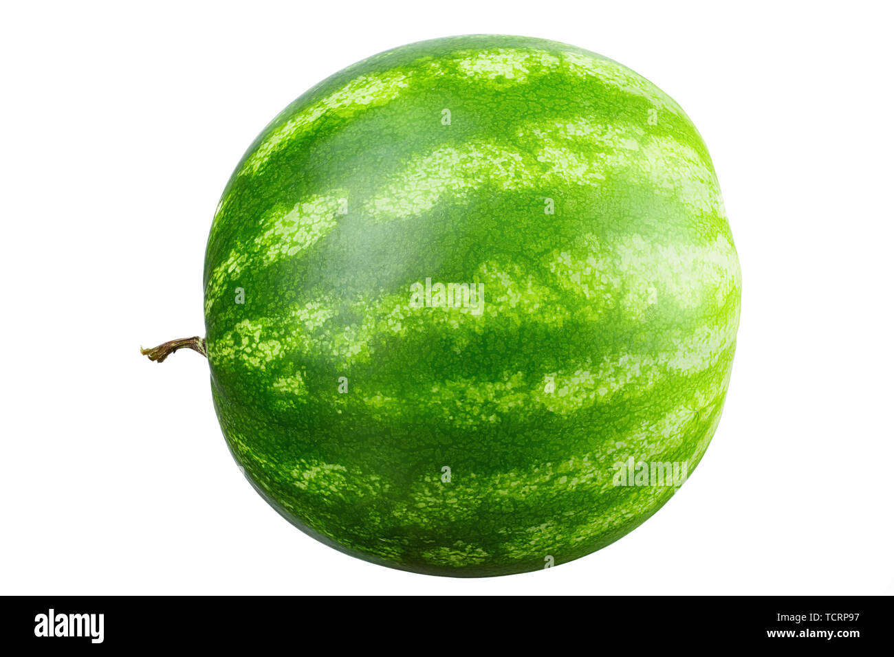Ripe single full watermelon berry isolated on white background. File ...