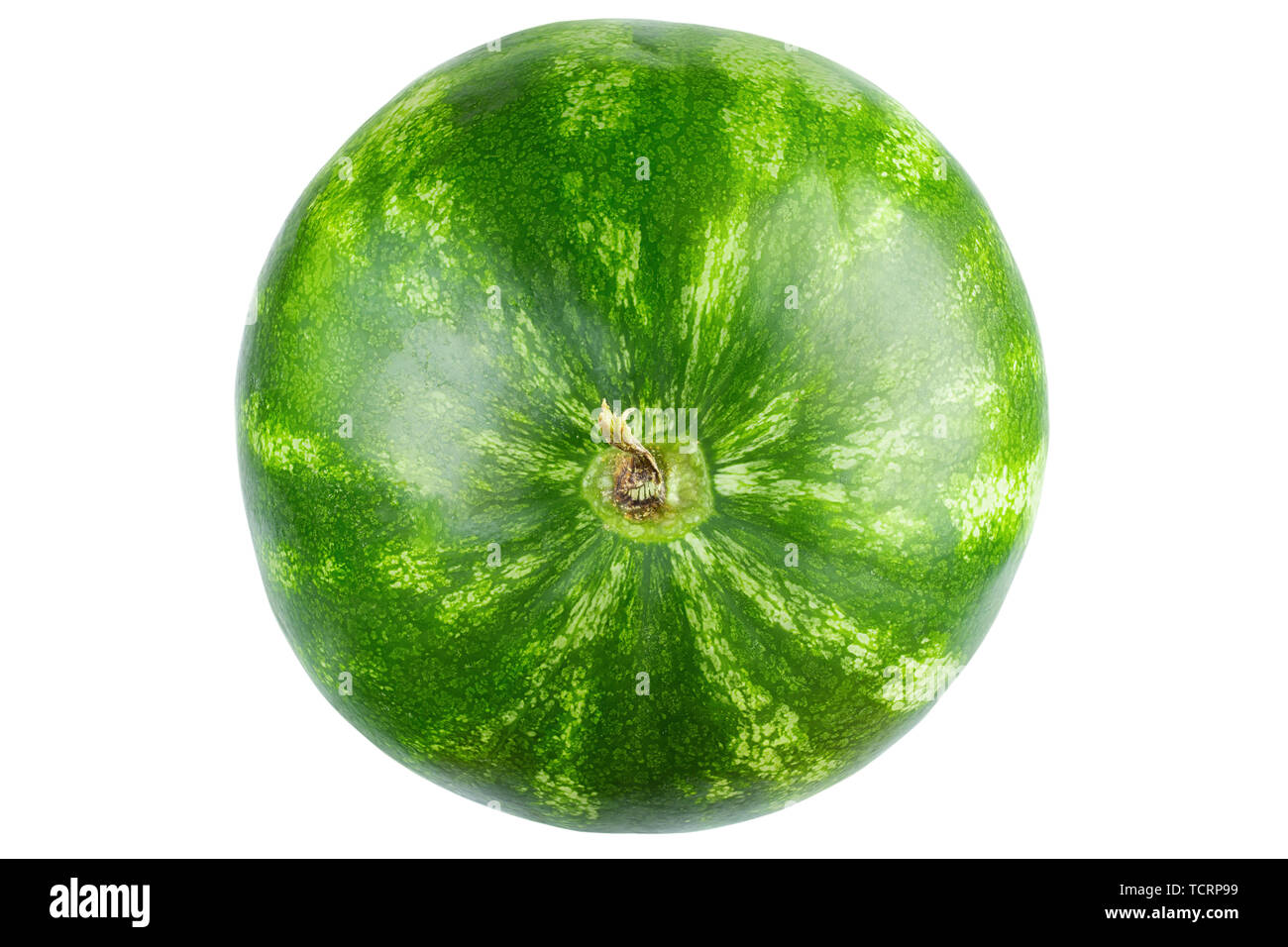 Ripe single full watermelon berry isolated on white background. File ...