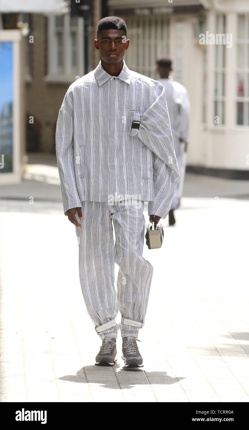 Models on the catwalk during the Chalayan London Fashion Week Men's ...