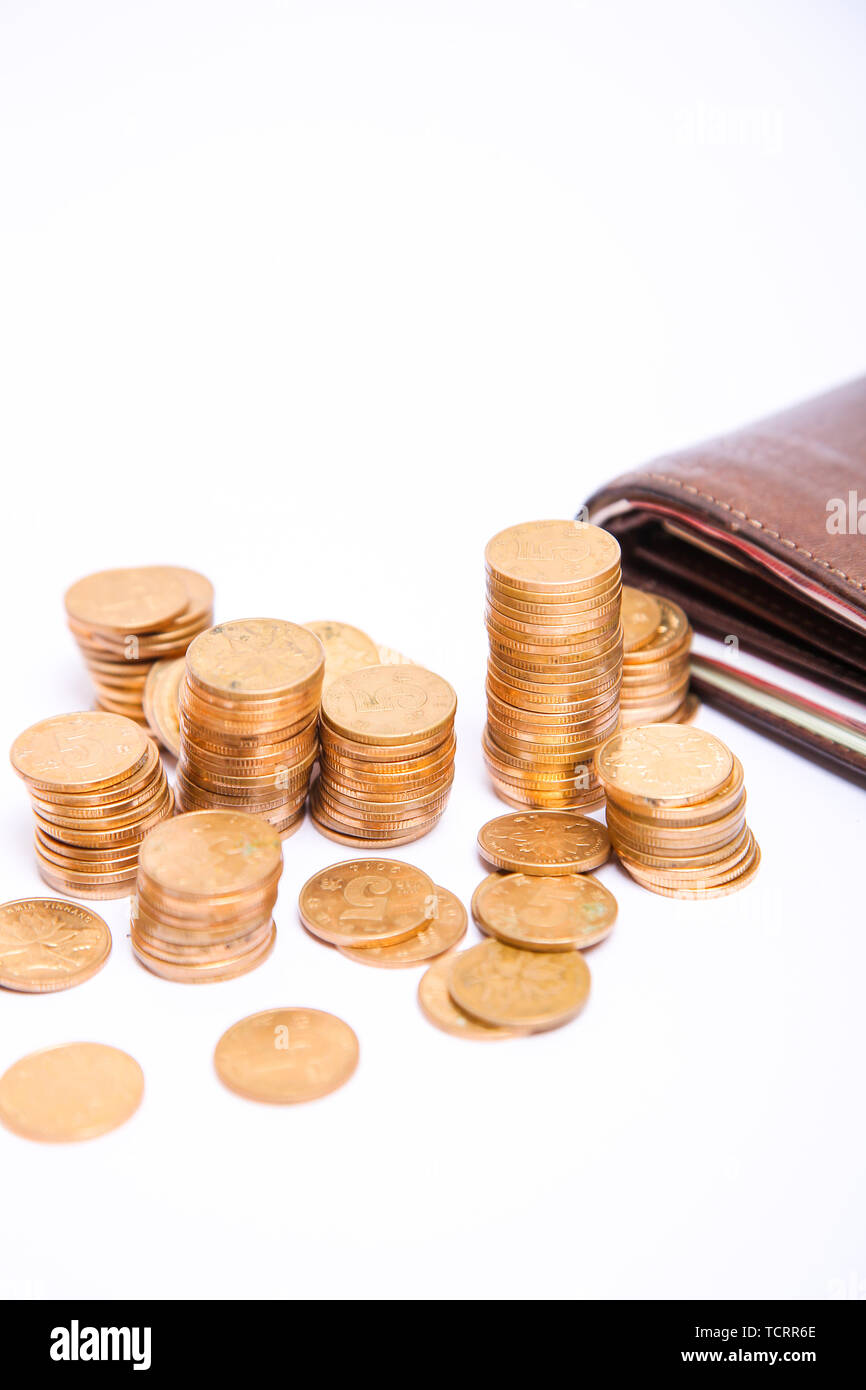 Coin wallet on white background Stock Photo - Alamy