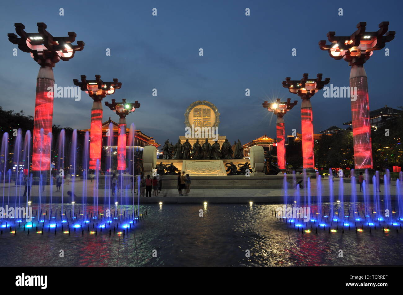 Night View of Datang Night City in Xi'an, Shaanxi Province Stock Photo ...