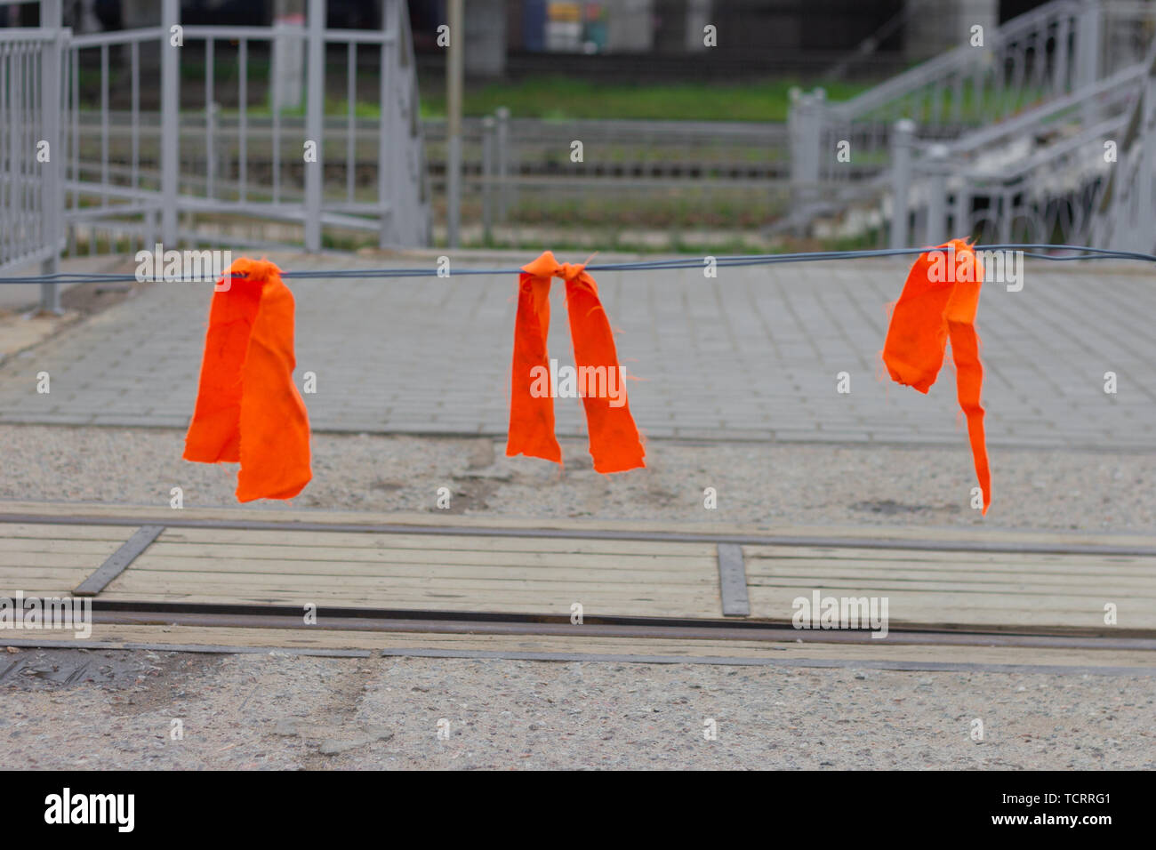 Yellow red warning stop tape hi-res stock photography and images - Alamy