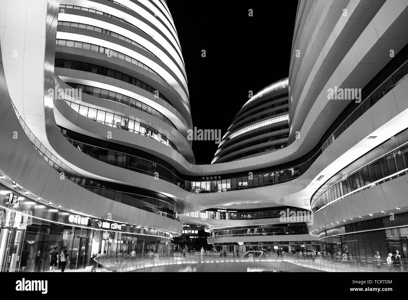 Beijing city night view Black and White Stock Photos & Images - Alamy