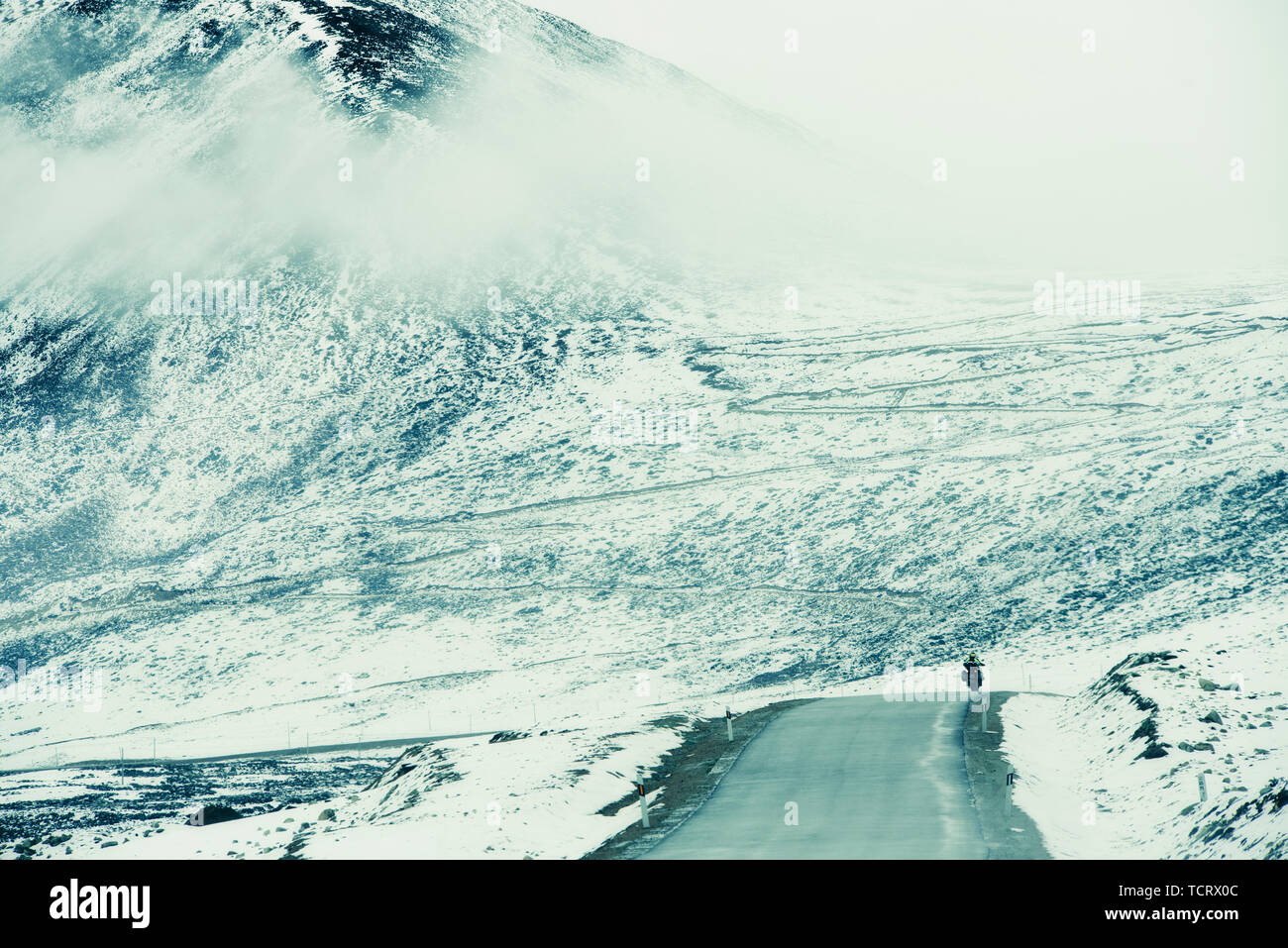 Snow Mountain Road Stock Photo - Alamy
