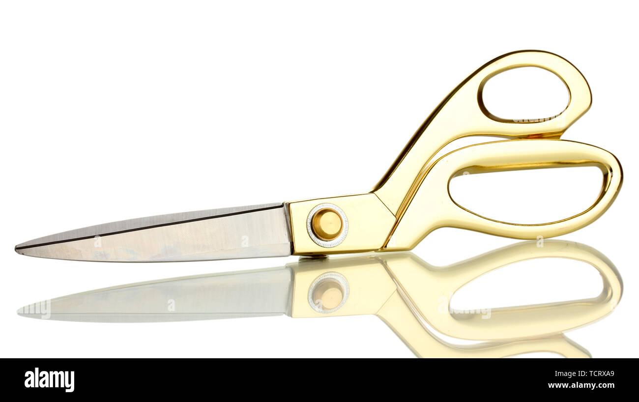 Metal scissors isolated on white Stock Photo - Alamy