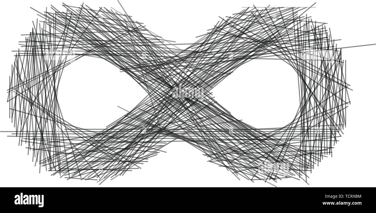 Abstract hand drawn sketch lines infinity sign. Vector illustration ...