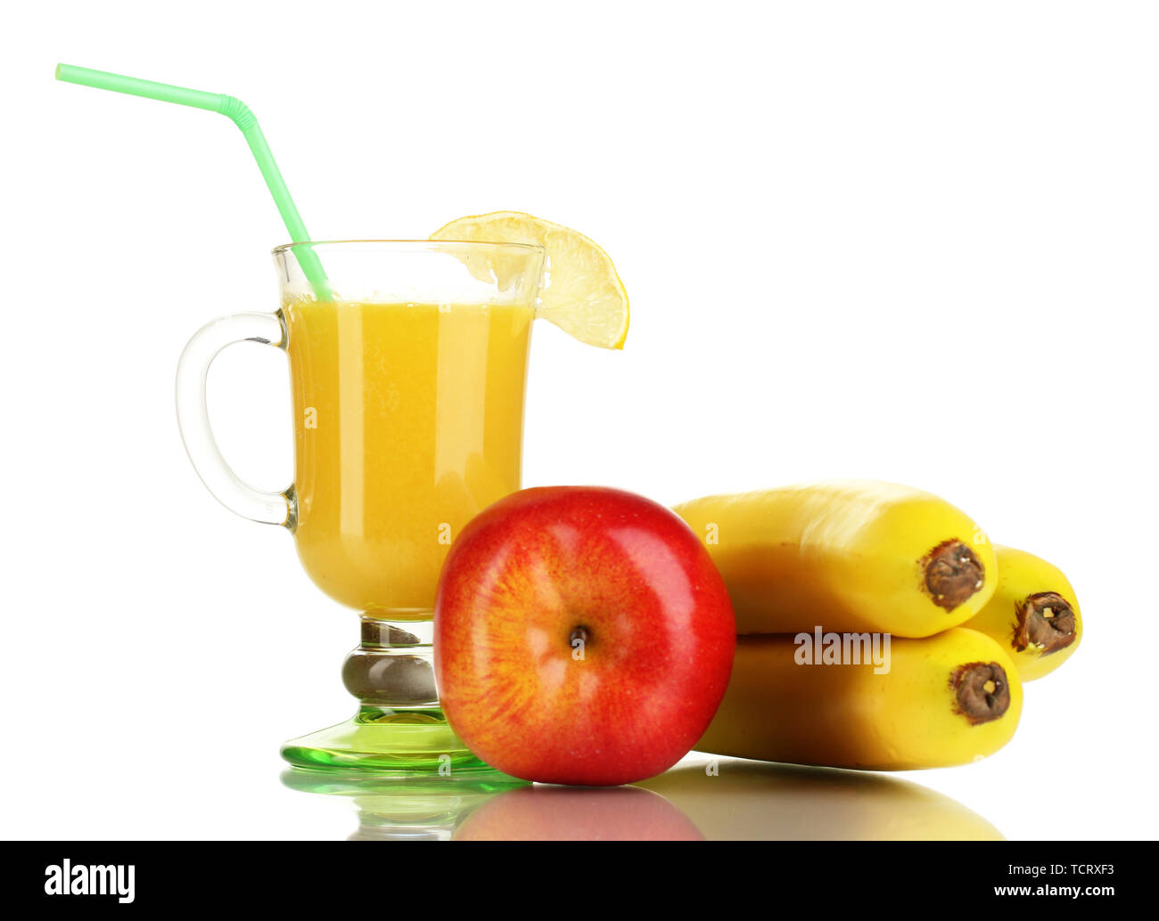 Delicious multifruit juice isolated on white Stock Photo - Alamy
