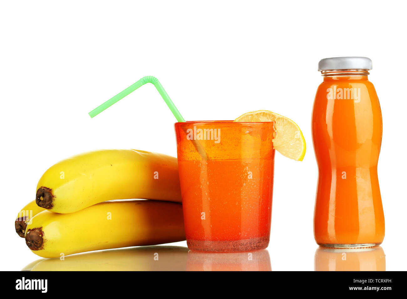 Delicious multifruit juice isolated on white Stock Photo - Alamy