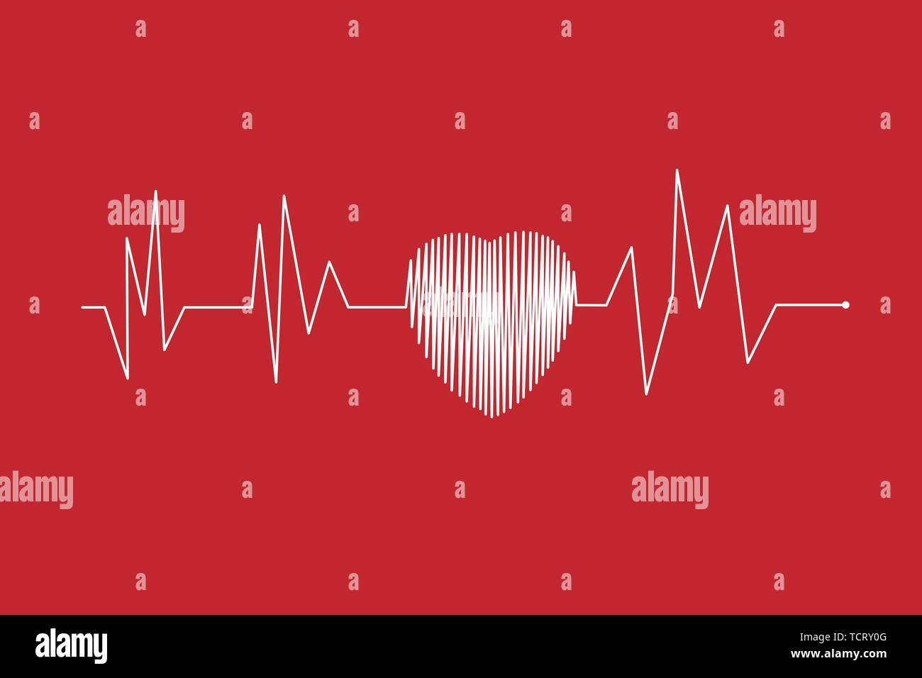 Red heartbeat and Heart rate line concept Vector illustration Stock ...