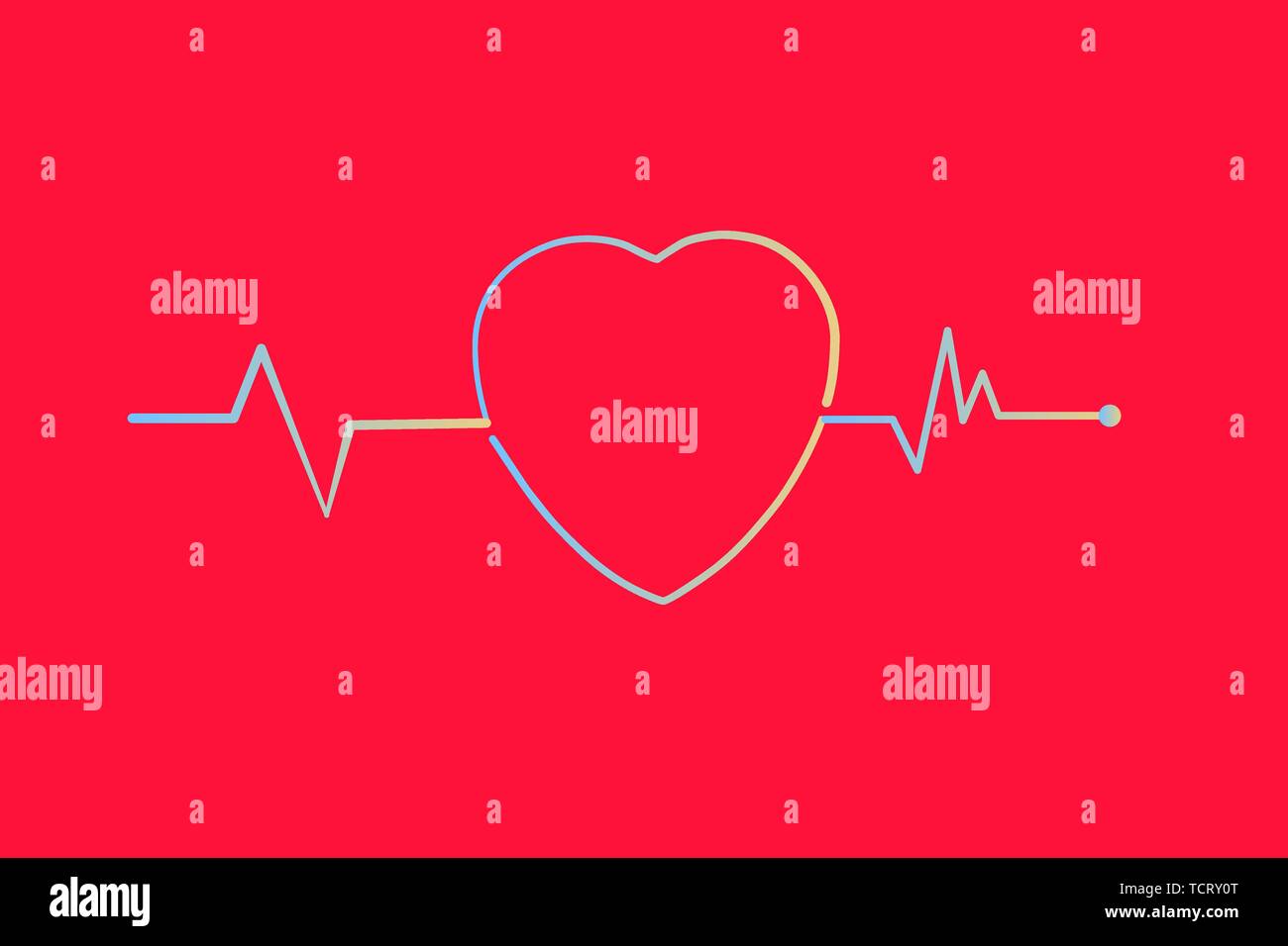 Red heartbeat and Heart rate line concept . Vector illustration Stock ...