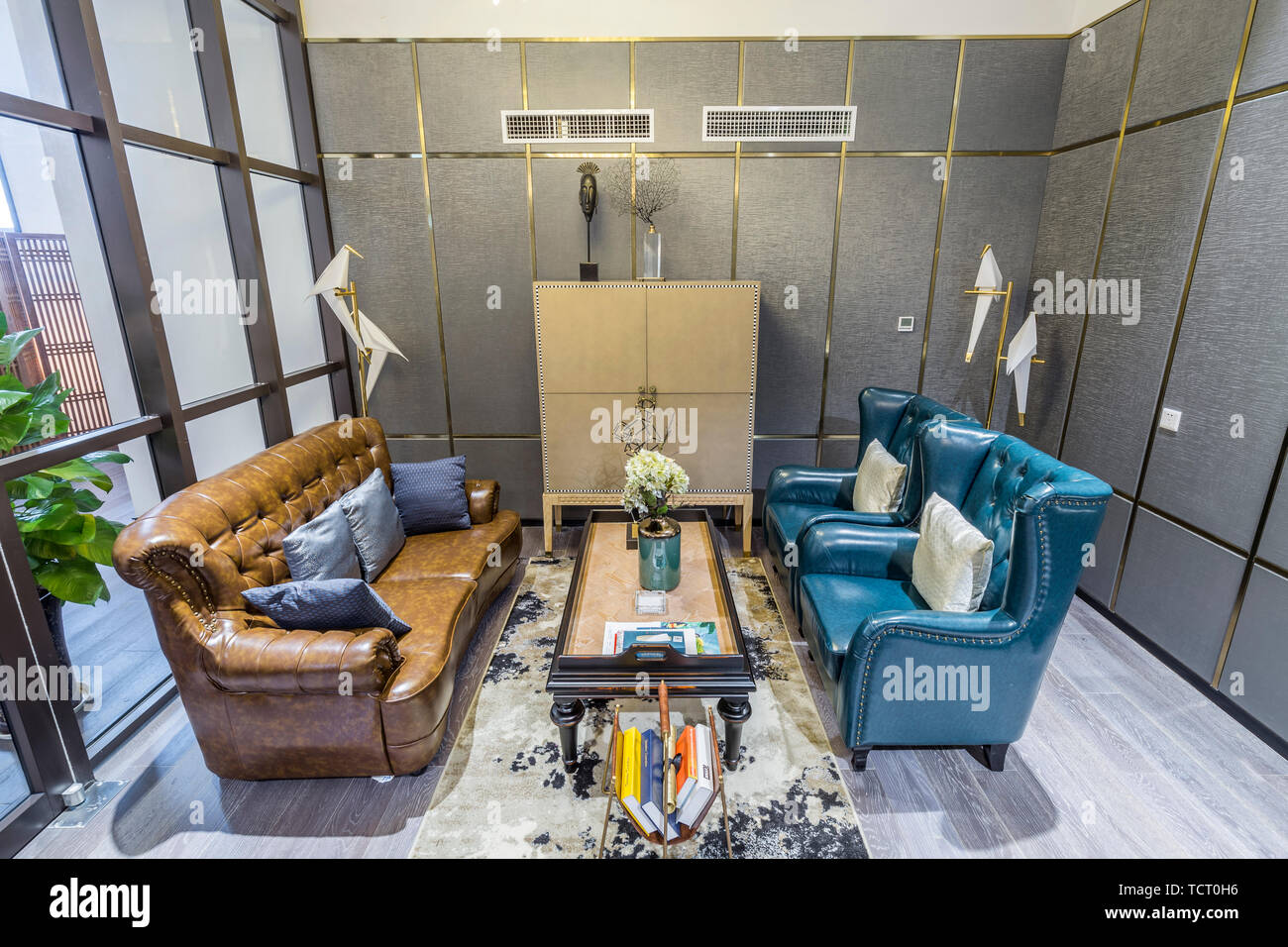 Design of interior design space of model room in modern living room ...