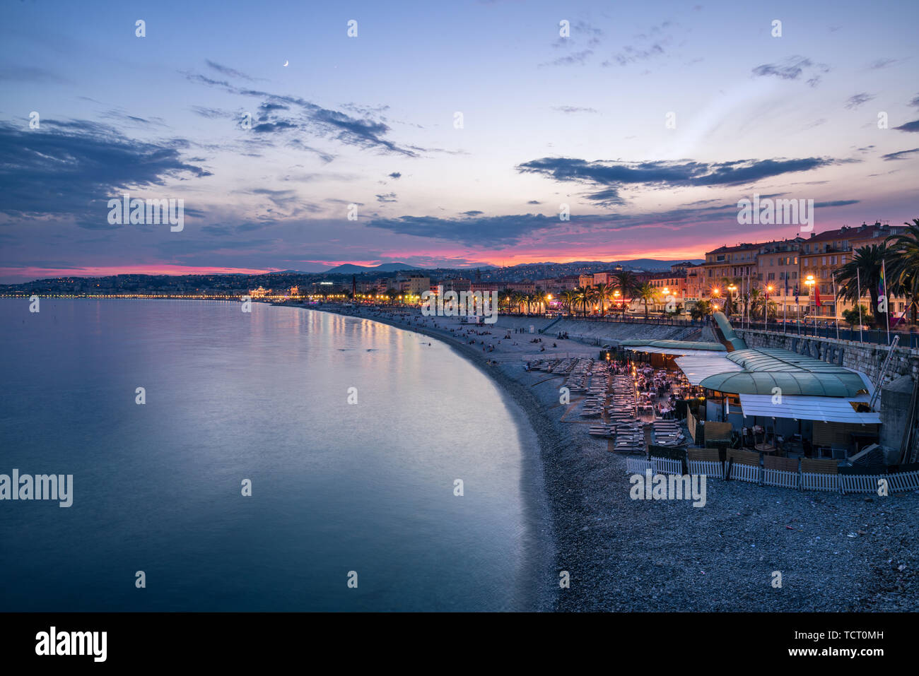 Nice Angel Bay natural landscape, dusk city scenery Stock Photo - Alamy