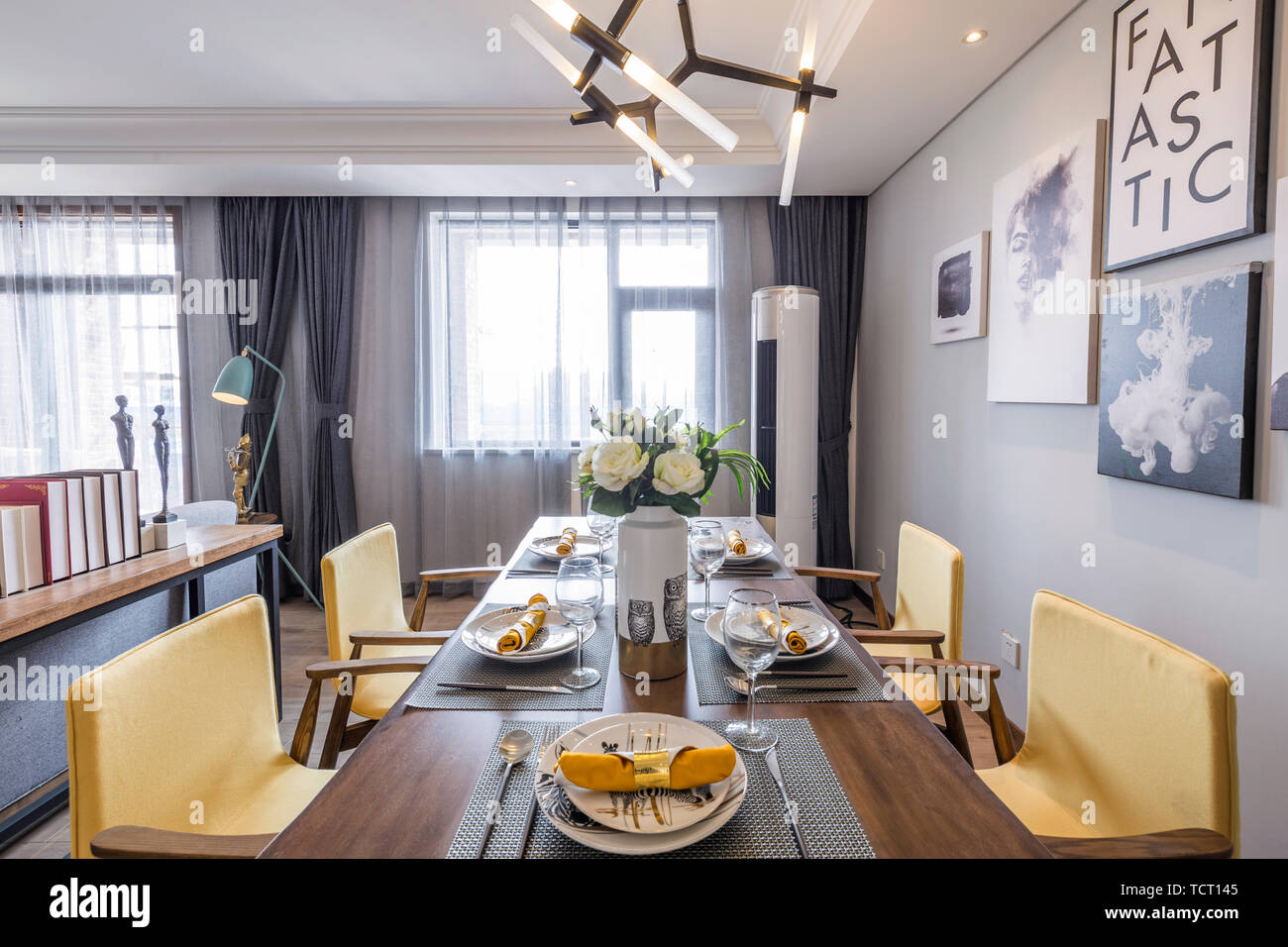Design of Internal Space of Model Room of Modern Home Restaurant Stock ...