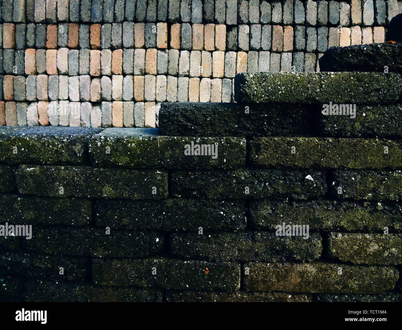 Texture of masonry wall in ruins Stock Photo - Alamy