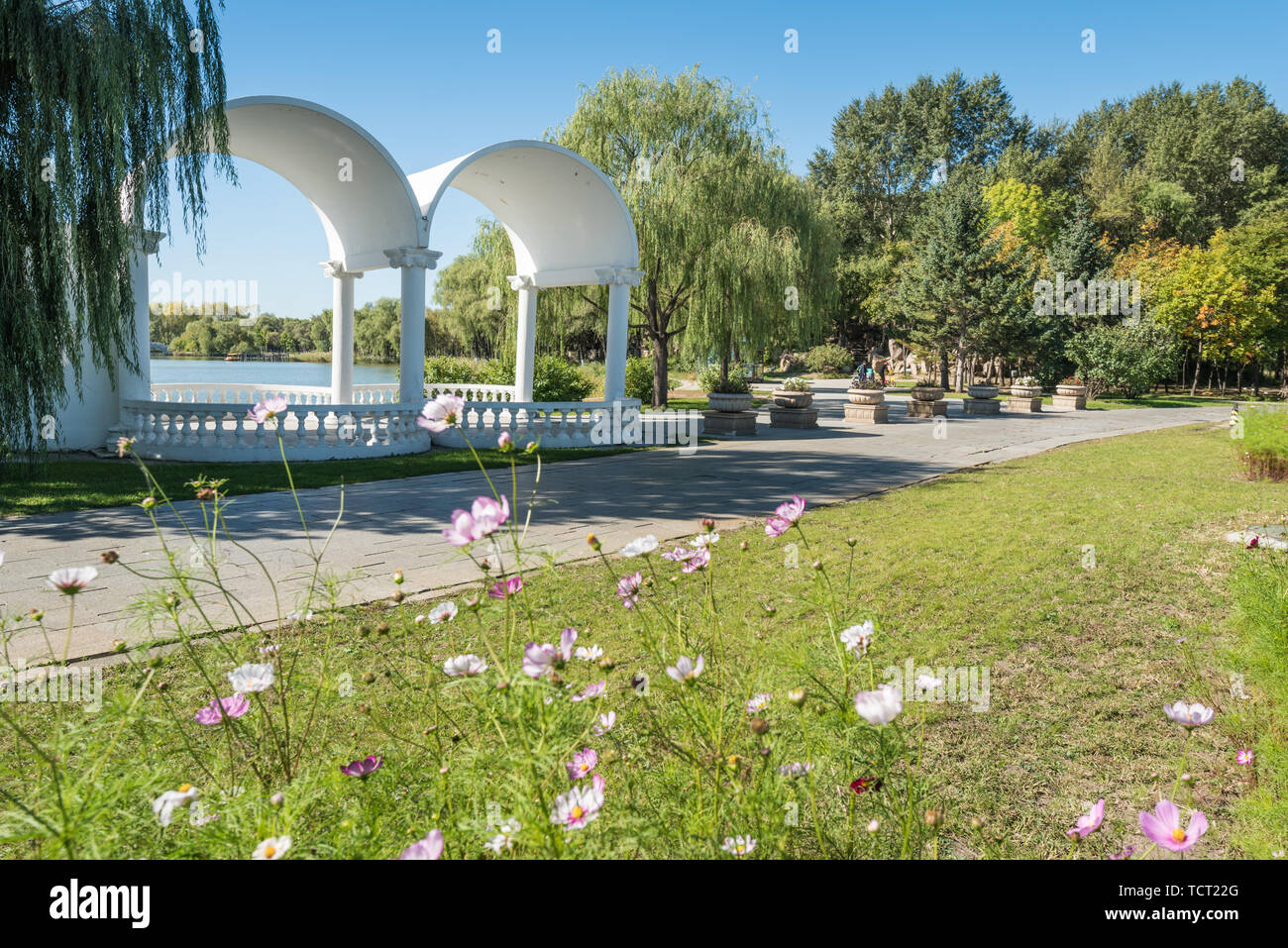 European Architectural Garden in Autumn Sunny Sun Island Scenic Area in ...
