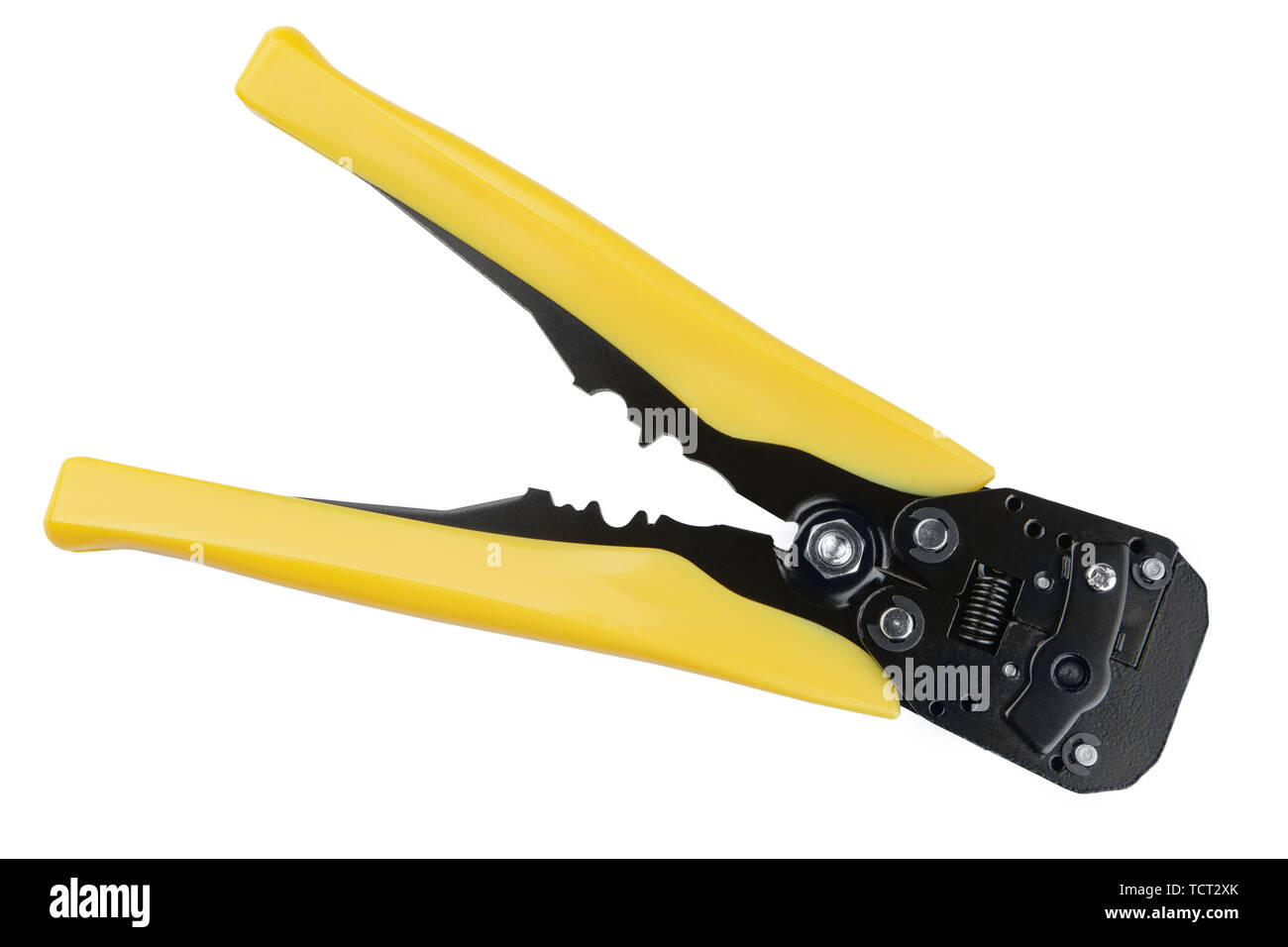 An automatic wire stripper isolated on white Stock Photo - Alamy