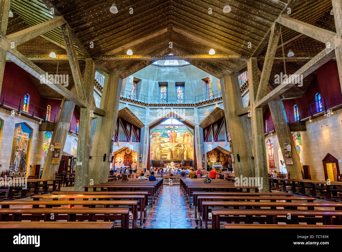 The Annunciation Hall of Angels of Nazareth, Israel Stock Photo - Alamy