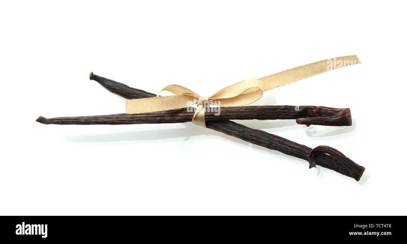 Vanilla pods isolated on white Stock Photo - Alamy