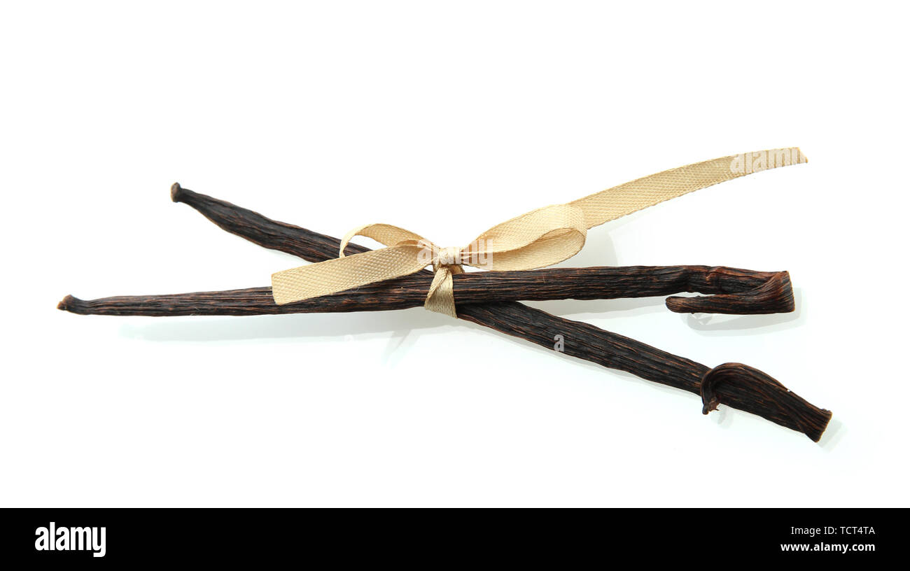 Vanilla pods isolated on white Stock Photo - Alamy