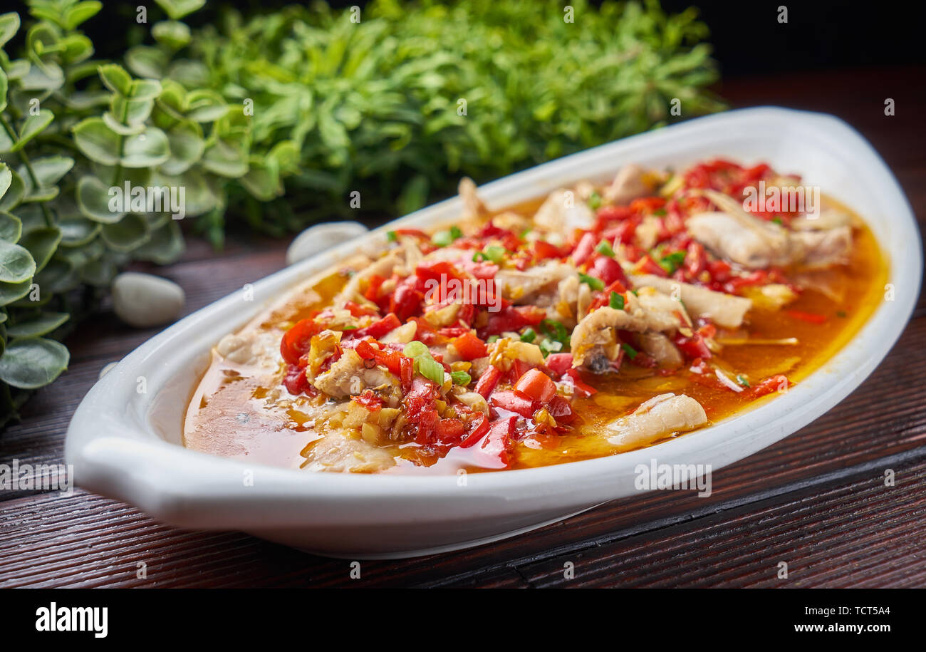 Traditional food steamed fish fillets Stock Photo - Alamy