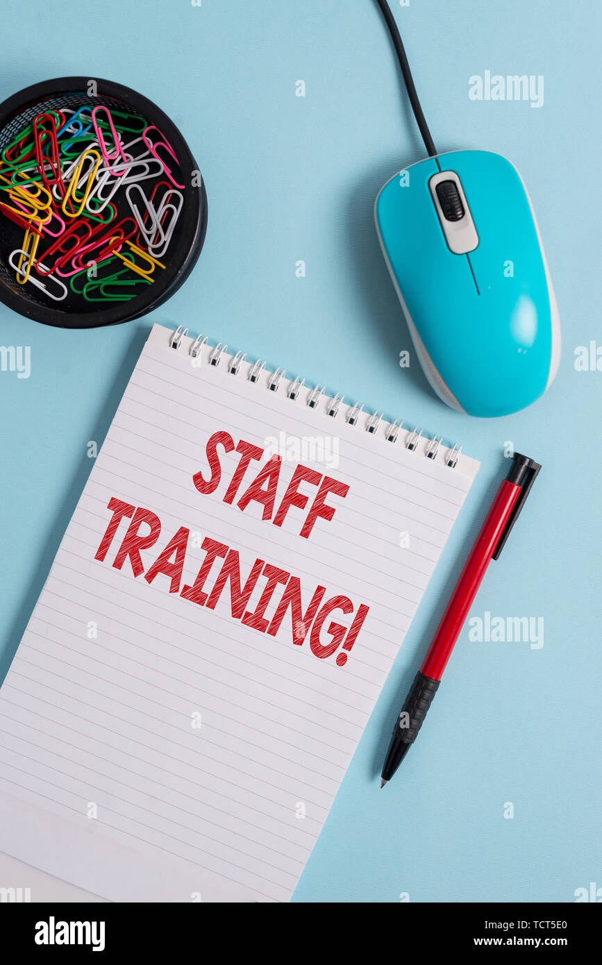 Text sign showing Staff Training. Business photo text learn specific ...