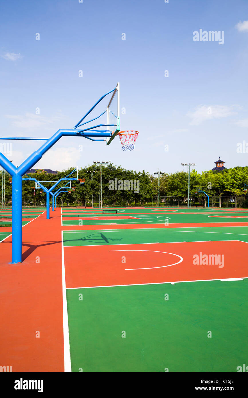Basketball court, basketball rack still life outside Stock Photo - Alamy