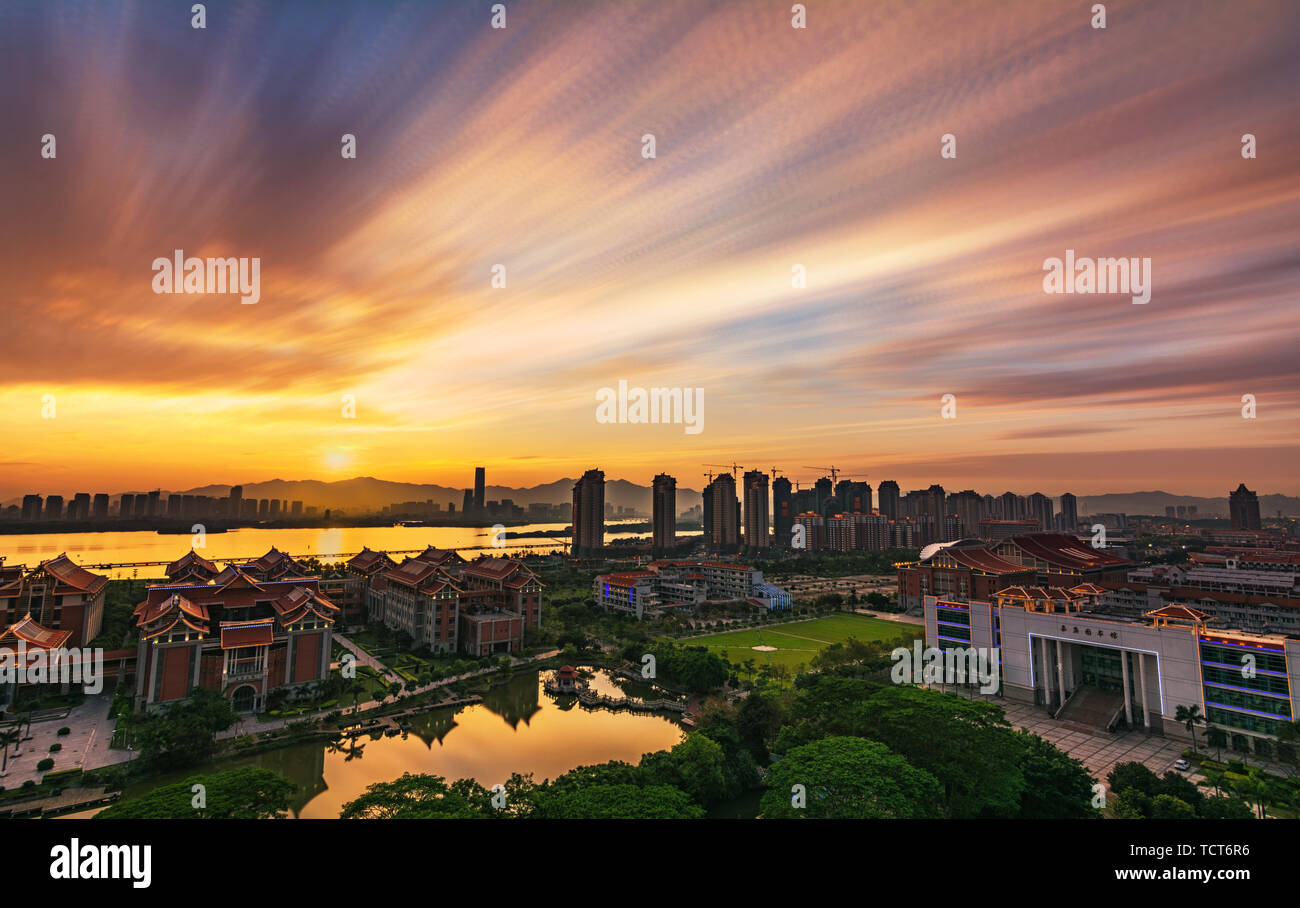 Tour city city sunset no one building at night water at night Stock ...