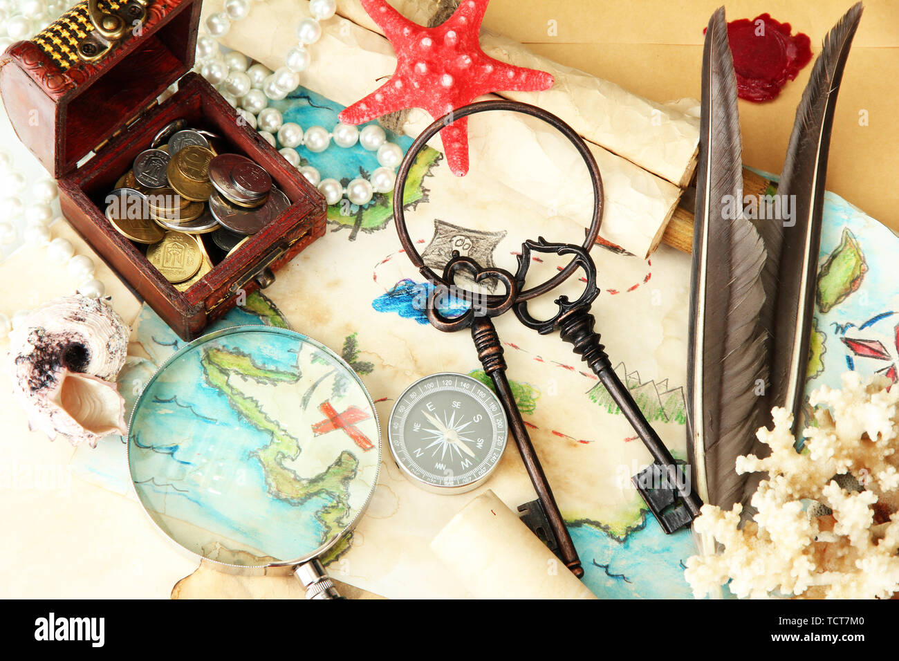 map of treasures background Stock Photo - Alamy