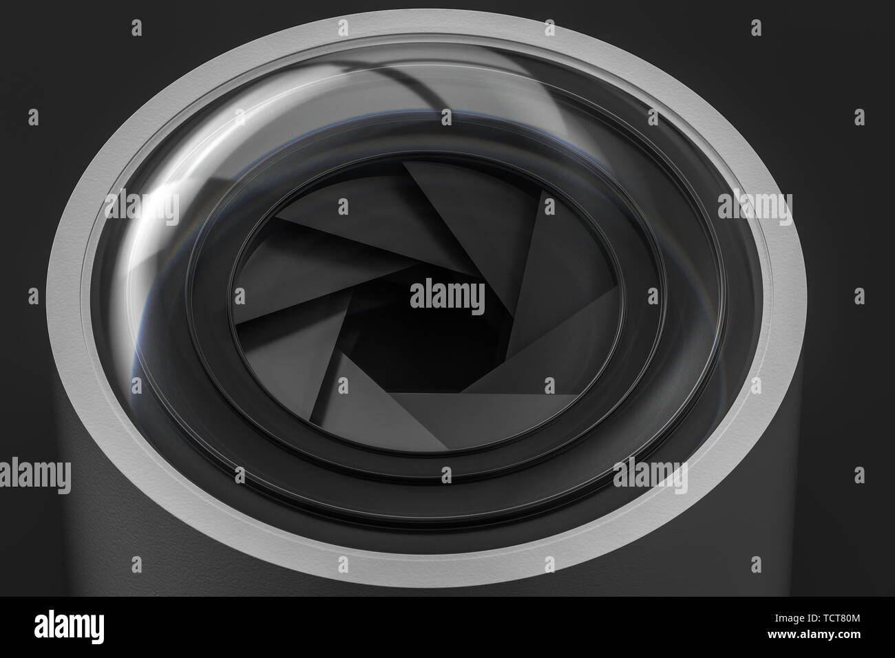 3D rendering,render the lens close-up,science and technology background ...