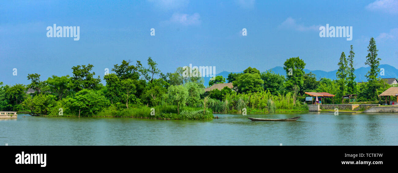 Panorama of Xixi Wetland Park in Hangzhou Stock Photo - Alamy