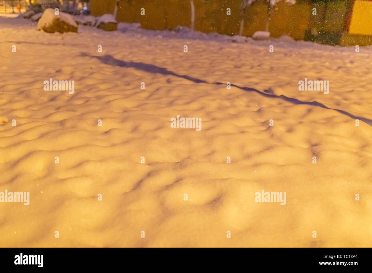 Snow at night Stock Photo - Alamy