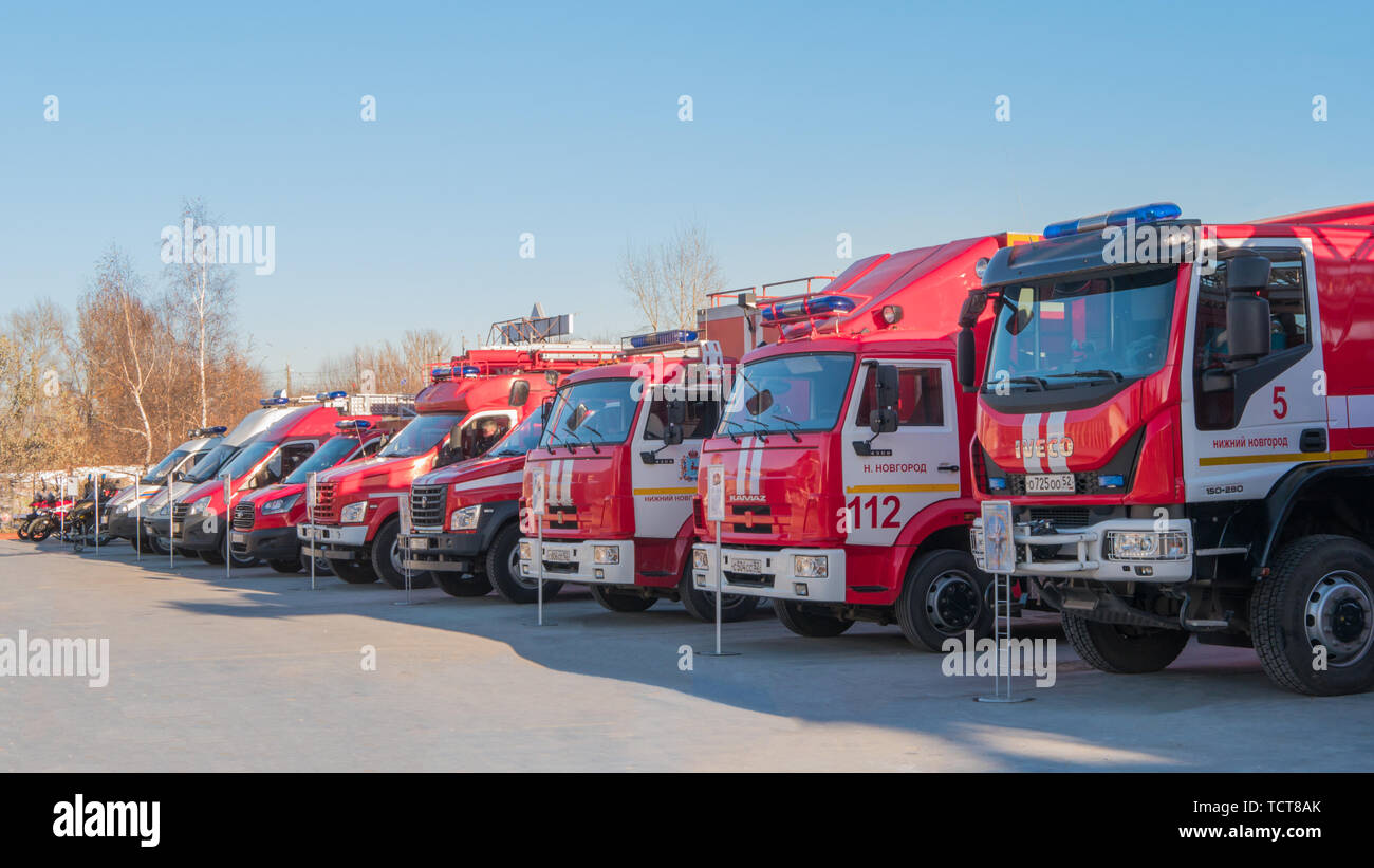Fire engines in a row Stock Photo - Alamy