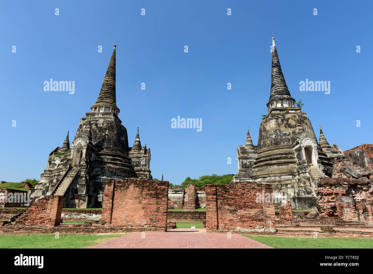 The historic site park of Ayutthaya, Thailand, the Siamese capital, was ...