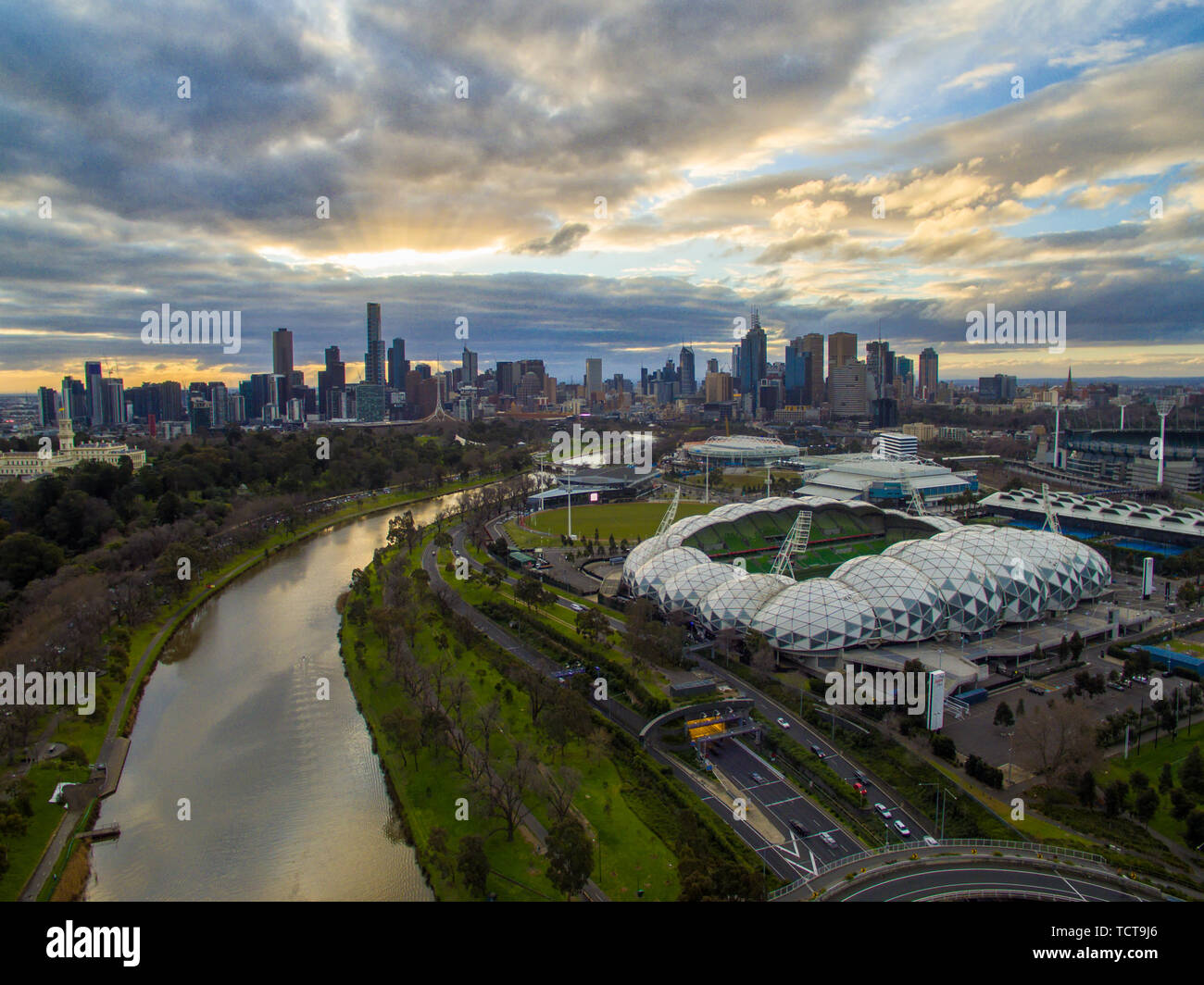 Birds eye view melbourne city hi-res stock photography and images - Alamy