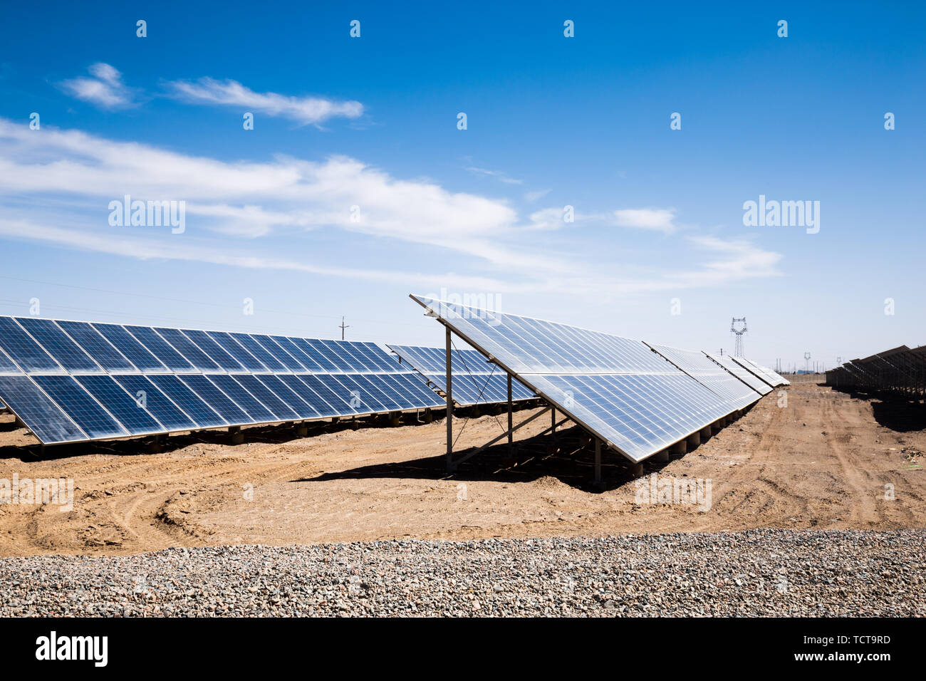 solar power station in the field by drone Stock Photo - Alamy