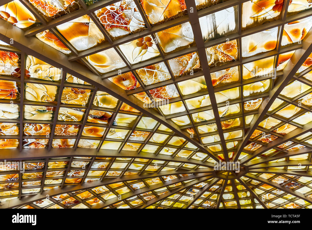 Modern stained glass roof close-up Stock Photo - Alamy