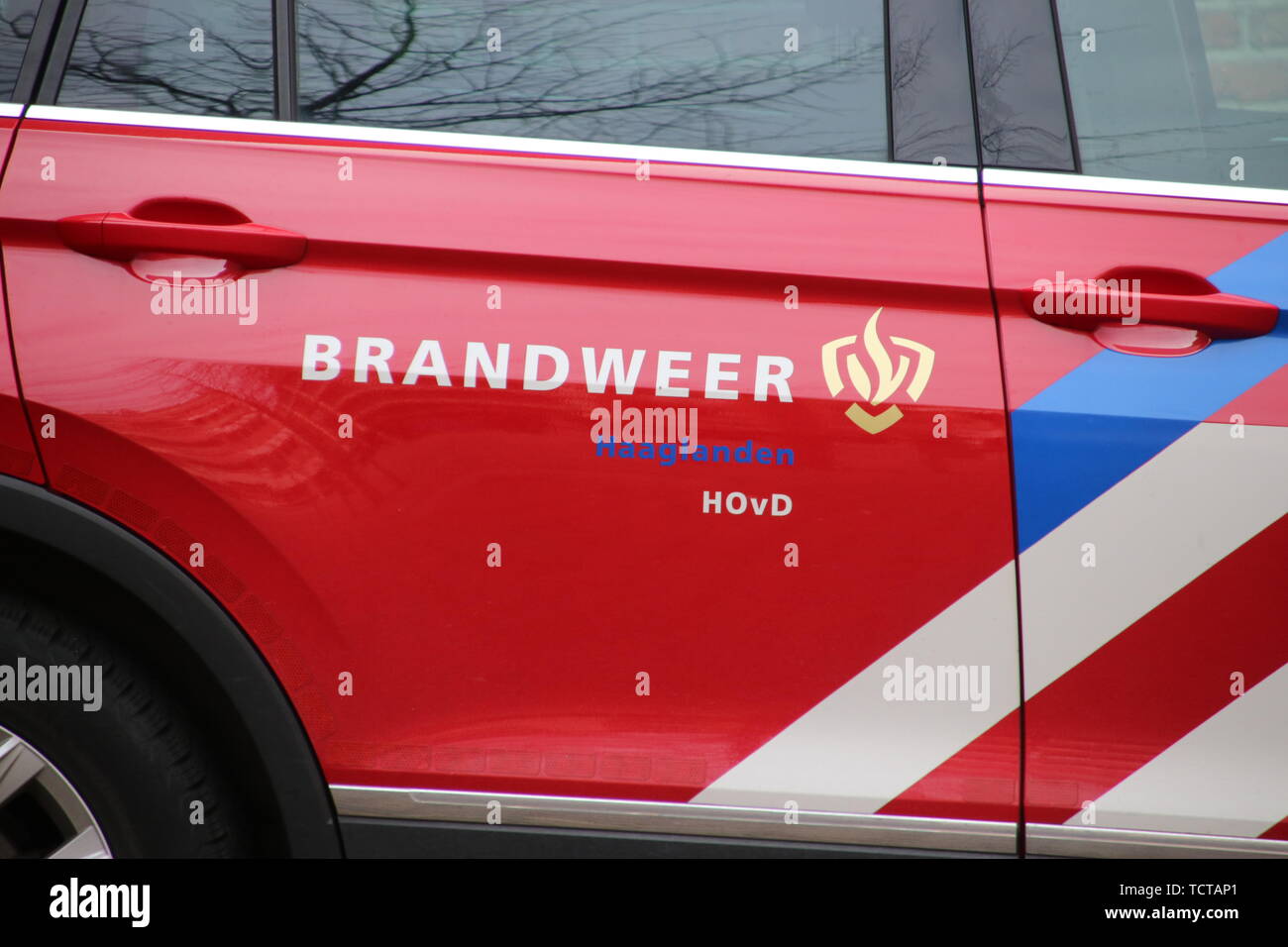 Car of firefighter officer of Haaglanden in the Netherlands Stock Photo ...
