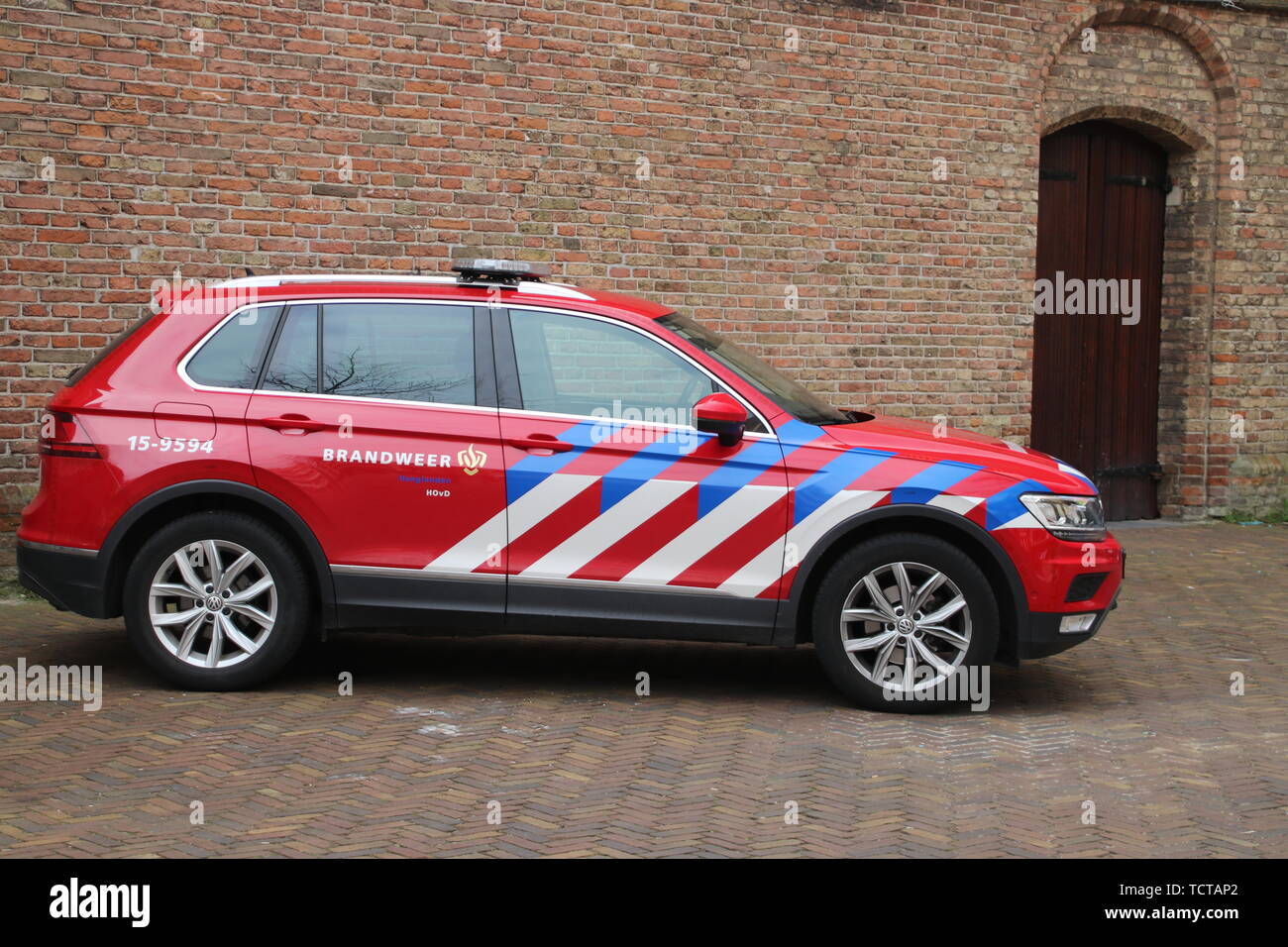 Car of firefighter officer of Haaglanden in the Netherlands Stock Photo ...