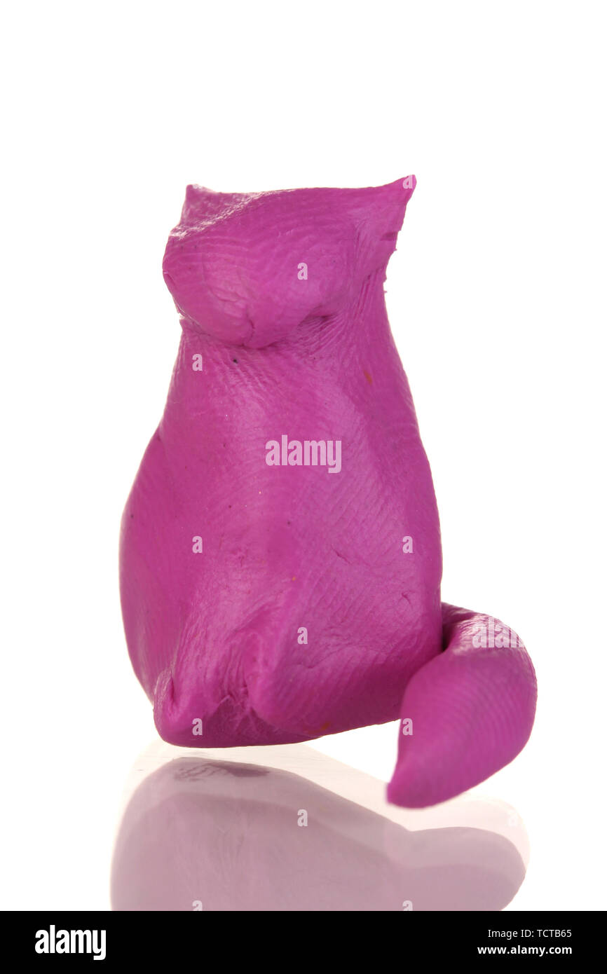 Figurine of purple plasticine isolated on white Stock Photo - Alamy