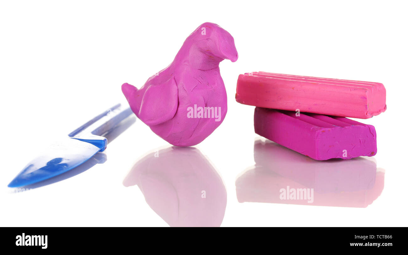 Figurine of purple plasticine isolated on white Stock Photo - Alamy