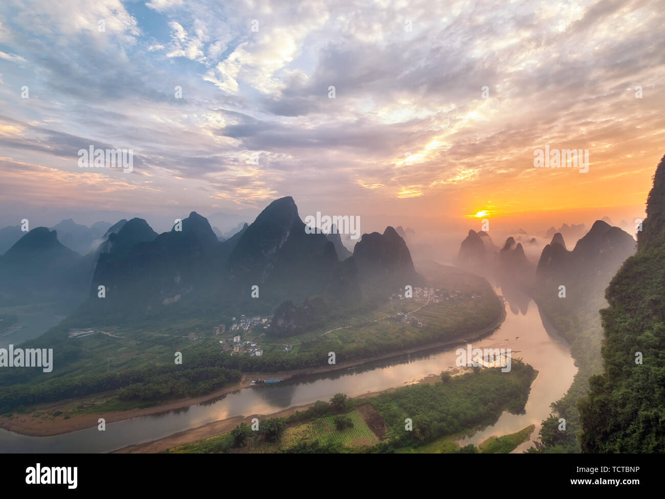 Guilin landscape scenery Stock Photo - Alamy