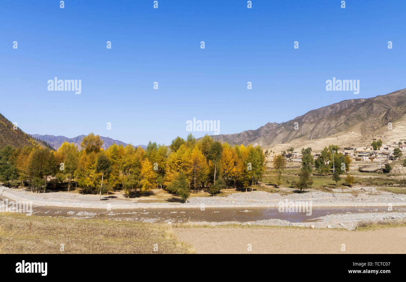 Autumn scenery of Gannan Tibetan area Stock Photo - Alamy