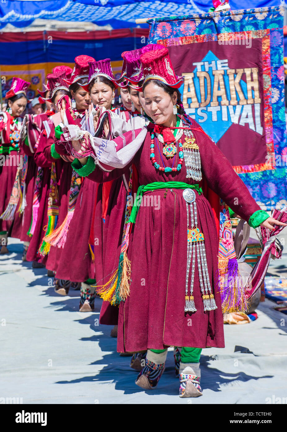Ladakhi people with traditional costumes participates in the Ladakh ...
