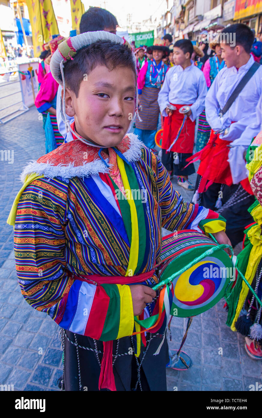 Ladakhi people with traditional costumes participates in the Ladakh ...