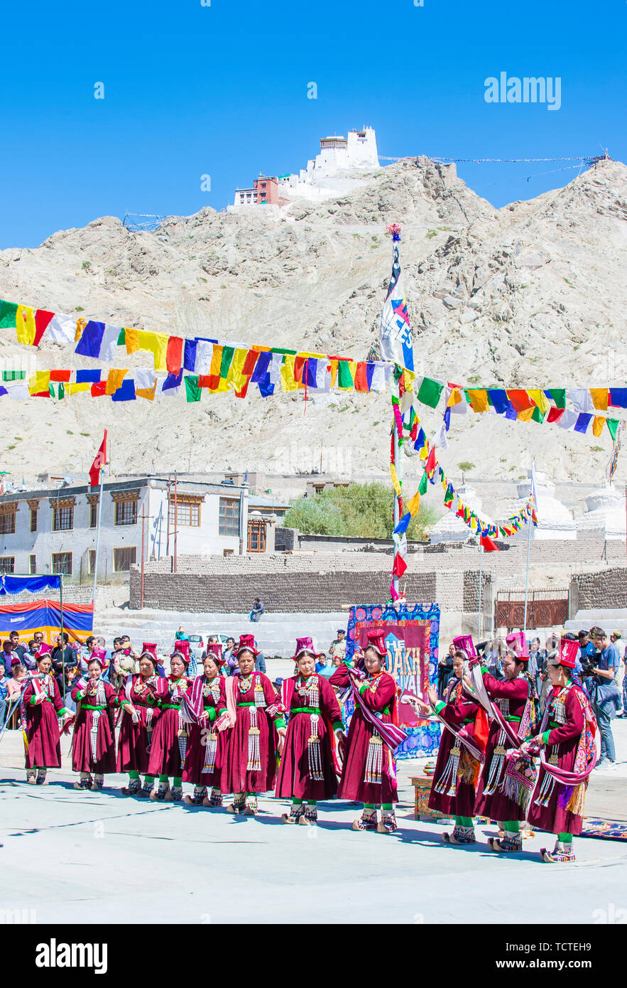 Ladakhi people with traditional costumes participates in the Ladakh ...